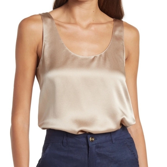 Talbots | Tops | Talbots Silk Taupe Scoop Neck Tank Top Camisole | Poshmark